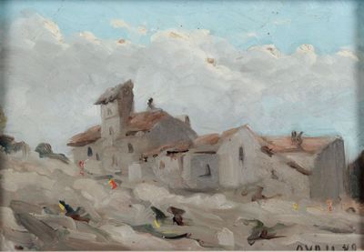 Marius BREUIL (1850-1932) - The village, oil on board pas... - 79839366 ...