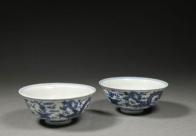 CHINE - XIXe siècle. Paire de BOLS à décor de dragons pou... - 85319187 ...