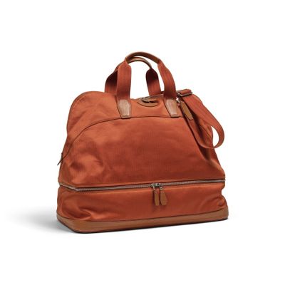 28. Hermès Paris. Sac de Golf 47 en toile et cuir orange.... - 84371011 ...