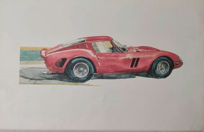 Chuck Queener (USA) "Ferrari 250 GTO" Print on BFK Rives ... - 84955741 ...