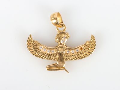 Gold pendant representing the Egyptian goddess Isis set w... - 85084689 ...