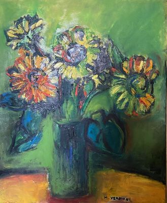 Maurice VERDIER (1919-2003) Bouquet de fleurs Huile su... - 73782221-81 ...