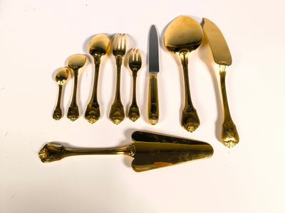 CARDEILHAC. Set of cutlery in vermeil, filigree and shell... - 77240813 ...