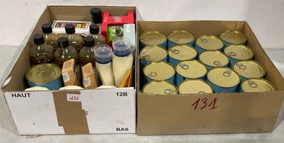 Batch of two boxes of various foodstuffs (fish soup, vina... - 85104838 ...