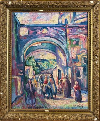 F PATTEN WILSON (1868-1928) : « Une Rue à Guerrara ». Hui... - 85109359 ...