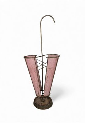 Metal umbrella stand, partly perforated in pink, 1960s, H... - 84805560 ...