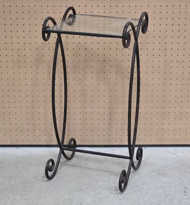 Curved iron stand with glass top. 80 x 40 x 40 cm - 85297996-121 ...