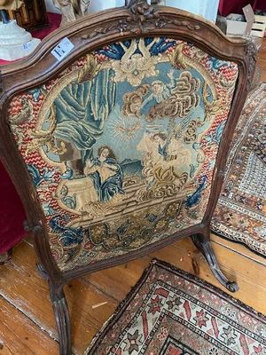 Louis XV summer mantelpiece with Petit Point tapestry - H... - 84623970 ...