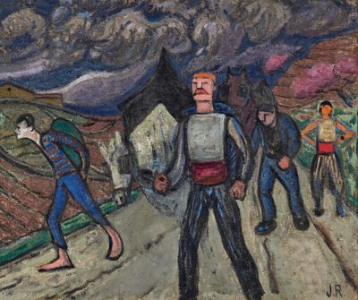 Juliette ROCHE, 1884 - 1980 - Paysans sur une route - ci... - 71771136 ...