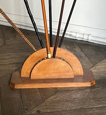 Semi-circular wooden rod holder on two levels Height: 22... - 84889167 ...