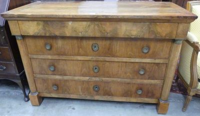 COMMODE de style Empire à demi-colonnes, ouvrant par quat... - 85176325 ...