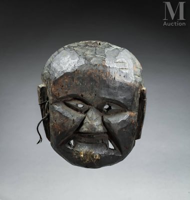 Large appliqué mask showing a wrathful face probably pers... - 78009797 ...