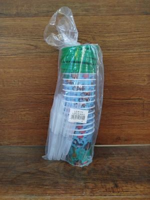 lot de 120 gobelets 3D - avec couvercles et et paille (ve... - 85020258 ...