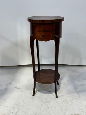 A small circular wood and veneer bedside or flying table ... - 85112130 ...