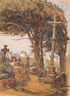 Henry CHEFFER (1880-1957) The marine cemetery at Tréboul ... - 84218708 ...