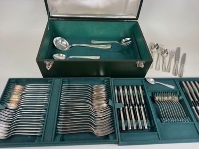 ALFENIDE. Importante ménagère en métal argenté, modèle ... - 85112072 ...