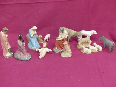 Painted plaster cot, cardboard animals Broken Virgin Mar... - 85043340 ...