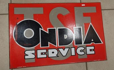 Plaque émaillée double face, potence. TSF Ondia Service. ... - 84291405 ...
