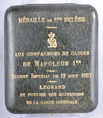 SAINT HELENE: Rare coffret en cuir vert marqué "medaille ... - 82714317 ...