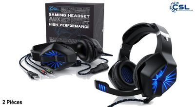 Set of 2 CSL gaming headsets with microphone and 3.5 mm j... - 85327868 ...