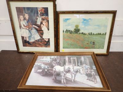 Réunion de trois oeuvres comprenant : - Calèche. Impressi... - 84940694 ...