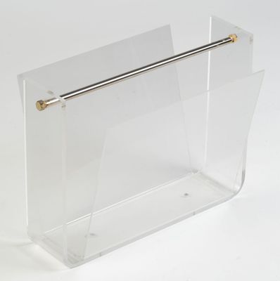 David LANGE. Plexiglas and brass magazine rack. Mark on... - 84211467 ...