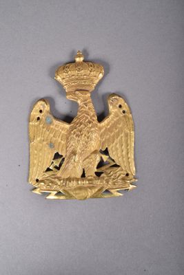 Shako plate with crowned eagle on thunderbolt, very fine ... - 83965434 ...