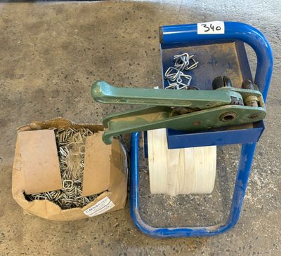 Portable textile strap dispenser for manual strapping mac... - 77826083 ...