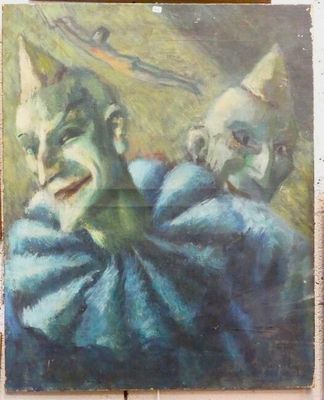 André FOY (1886/92-1953) Clowns and trapeze artist oil ... - 85043243 ...