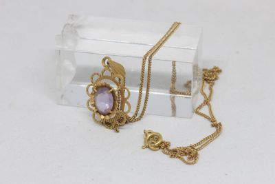 chaine et pendentif or 18k et pierre. PB 3.4 gr ER - 85202628-15 ...