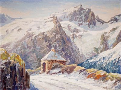 JACOB Louis, XXe siècle Vue de montagne, la Meije (?) h... - 84344356 ...