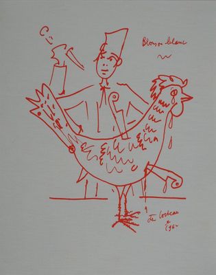 Jean COCTEAU The Chicken, 1964 Original lithograph Signe... - 85153744 ...
