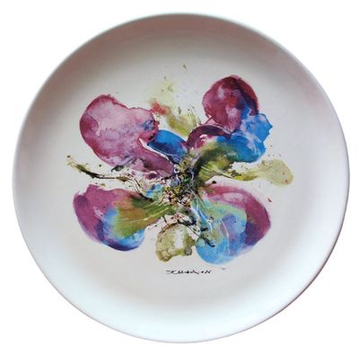 ZAO Wou-Ki Orchid Silkscreen on Limoges porcelain Signed... - 85153456 ...