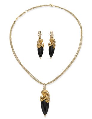 MAGERIT 'MYTHOLOGY NECKLACE AND EARRINGS SET IN 18K YELLO... - 84605658 ...