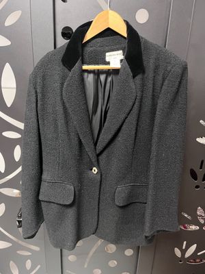 Barbara WOOD, veste noire laine col velours T 44 - 85154400-73 ...