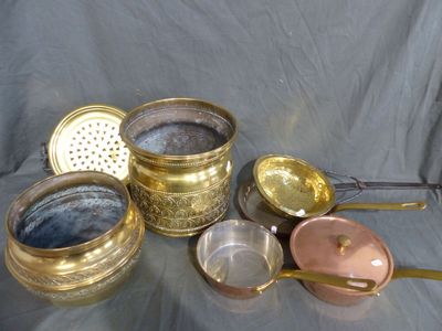 Batch of antique copperware including pot covers, stove, ... - 85043604 ...
