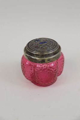 Small coloured glass and silver-plated metal box, with a ... - 85140473 ...