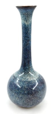 Elégant vase piriforme à col élancé en grès émaillé bleu ... - 84876051 ...