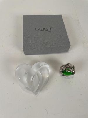 LALIQUE France Partially sandblasted crystal heart With i... - 84839244 ...