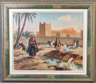 Paul NERI (1910-165) : "Paysage du Maroc, lavandières dev... - 72765202 ...