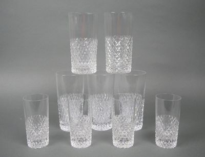 Suite of crystal glasses with diamond-point motifs compri... - 84727400 ...