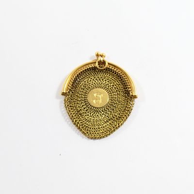 Porte-monnaie rond en or 750 mil à cotte de mailles (chif... - 85023215 ...