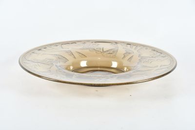 DAUM Nancy. Large smoked glass bowl with frosted decorati... - 84906243 ...