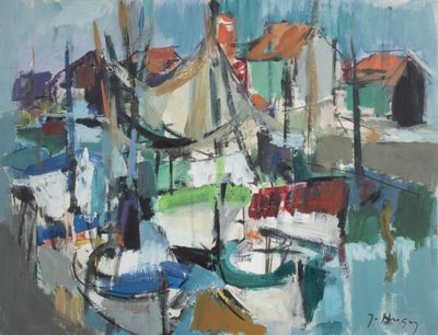 Jean HUGON (1919-1990) Cabannes, Port du Piraillon goua... - 73959067 ...