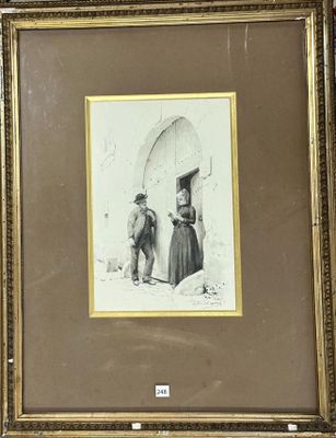 Louis Emile ADAM (1839-1937) Young man and young woman re... - 84104059 ...