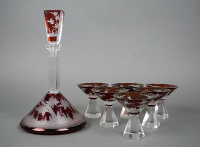 MOSER-MILLOT in Paris Part of a crystal liqueur service ... - 84727405 ...