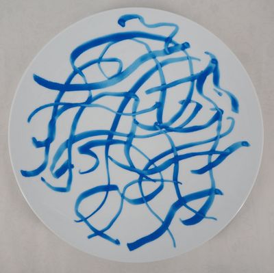 ZAO Wou-Ki Blue lines Silkscreen on Limoges porcelain (B... - 85153455 ...