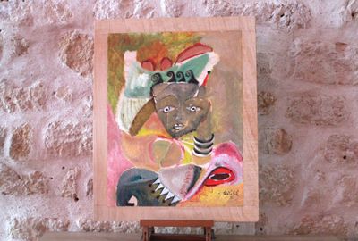 Diatta SECK (né à Dakar en 1953) Paire de techniques mix... - 72851299 ...