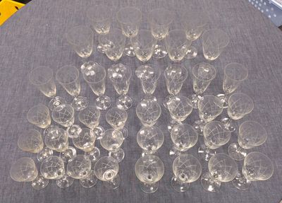 Set of various cut crystal glasses: - x12 small: 11.5cm ... - 85135247 ...