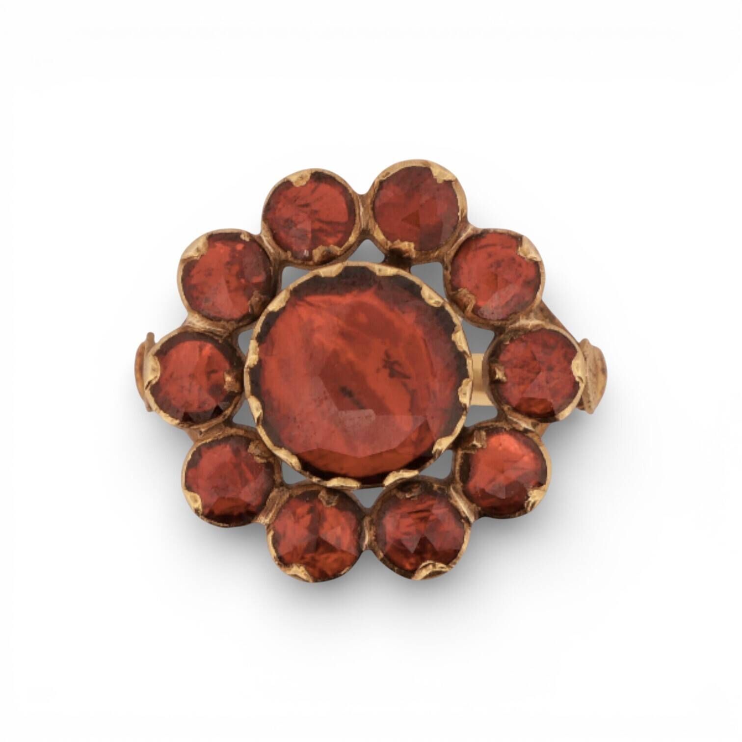 Bague fleur en or 18K (750) sertie d'une importante pier... - 85306793 ...